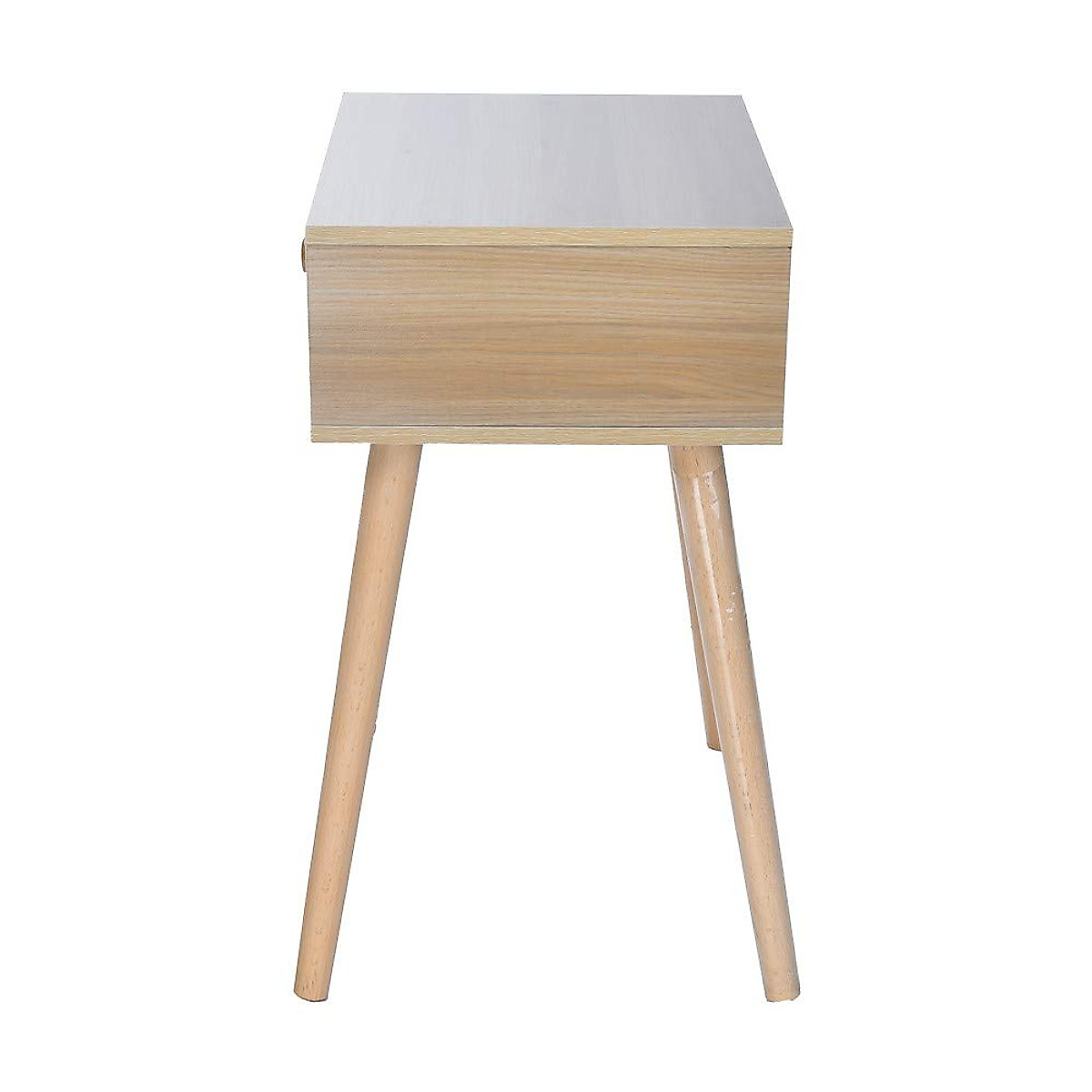 Toxz office products Modern Log Bedroom Livingroom Storage Cabinet Table,Drawer Cabinet,Solid Wood Legs,Display Desk,Anti-Slip Mat,Wood Grain Color(Ship from US!)