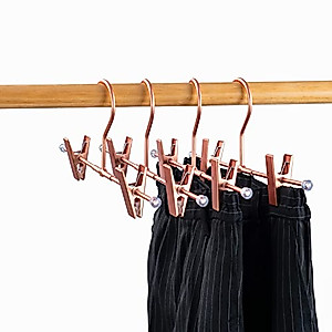 20Pack Koobay 30CM Rose Gold Clothes Hangers with 2 Adjustable Clips Pants Hangers