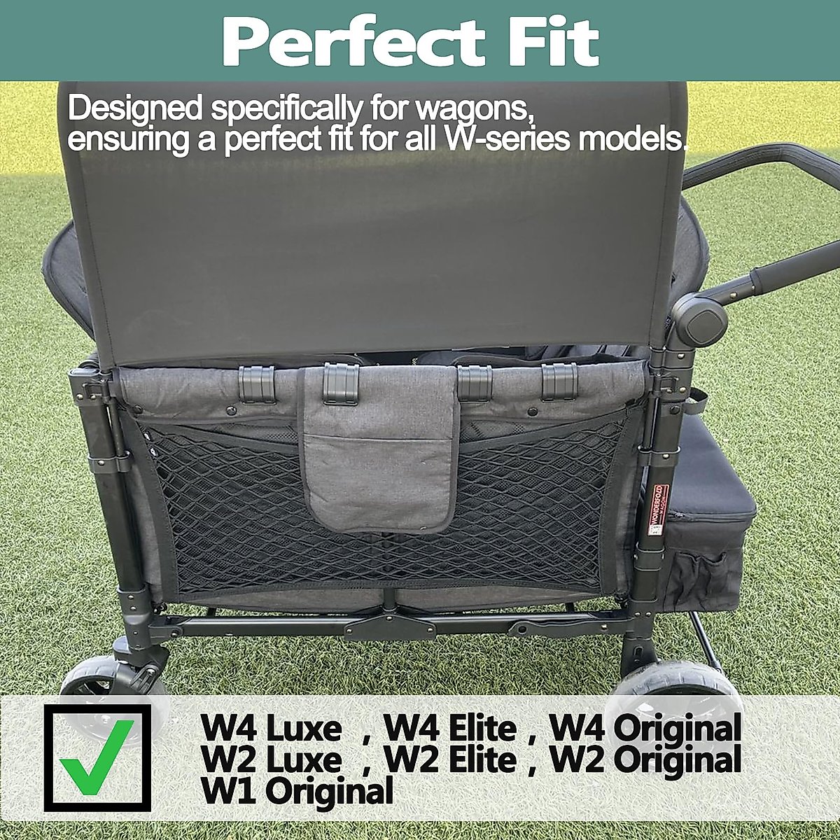 Bandelt Stroller Wagon Cargo Net Compatible with Wonderfold All W-Series Models Heavy Duty Baby Stroller Organizer Mesh Cargo Net for Extra Storage Space Large Storage Capacity
