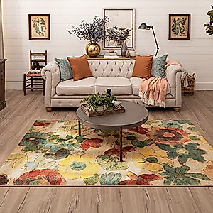 Mohawk Home Aurora Wildflower Light Multicolor Floral Printed Area Rug, 5' x 8', Multicolor