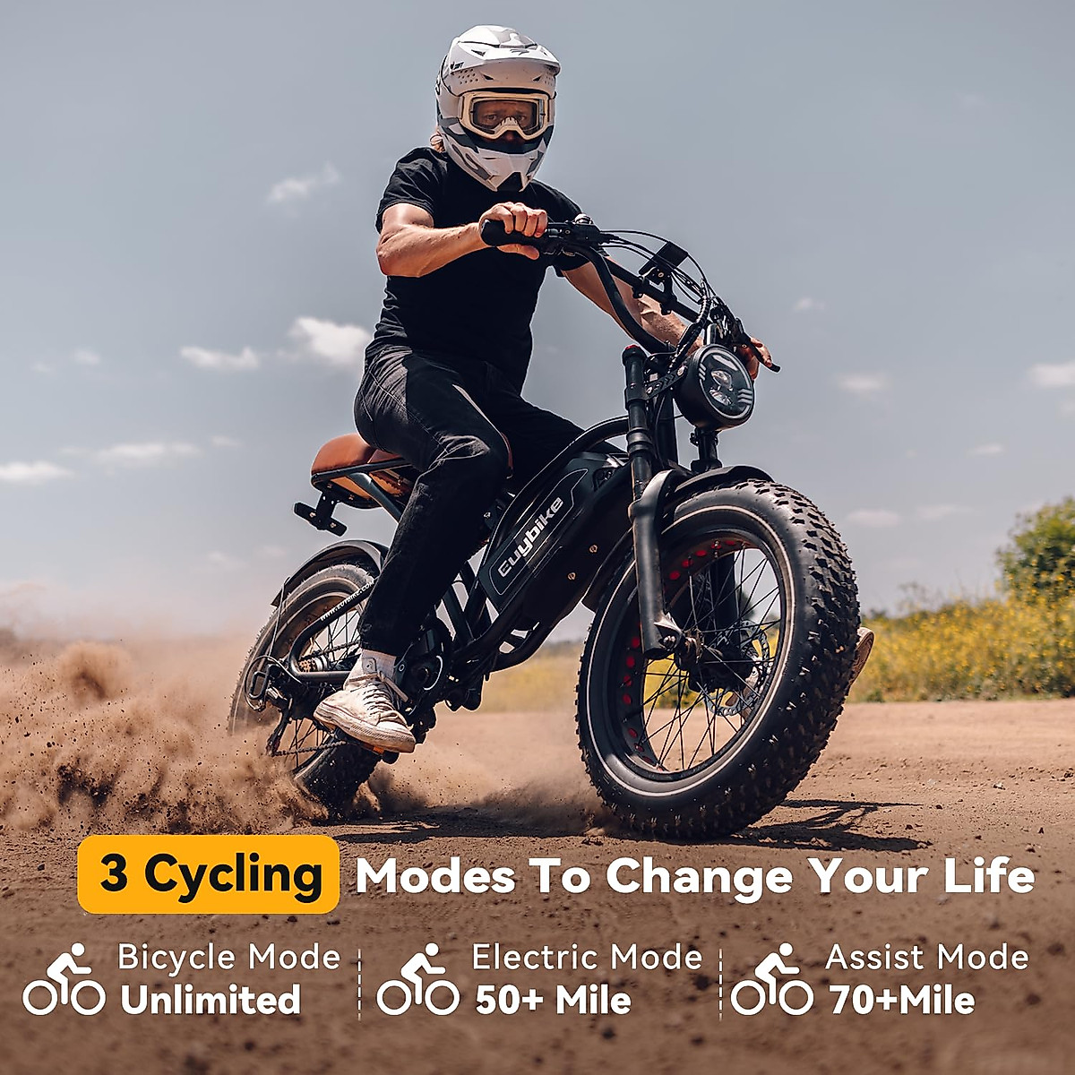 Euybike S4 Electric Motorcycle Bike,2000W Motor(Peak Out 3000W) with 48V 25Ah Battery,80+ Miles Long Range, 30Mph Fat Tires Dirt Ebike, All-Terrain, Ideal for Commuting, Off-Road, Unisex E-Bike