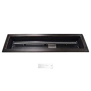 Skyflame 30" by 6" Linear Drop-in Fire Pit Pan and Burner Kit for Natural Gas/Propane, Steel Fire Pit Insert Burner for DIY Fire Pit and Fireplace