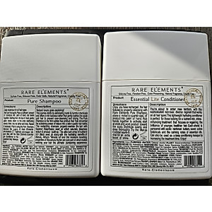 Rare Elements Pure Shampoo & Essential Lite Conditioner Set with Gute Carrying Bag (Three Piece Bundle) 8 oz per unit