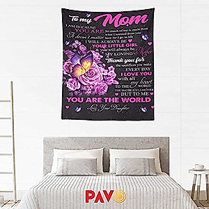 New 2023 Gifts for Mom Throw Blanket, Rose Butterfly Mom Gift from Daughter, Birthday Gifts for Mom, Gifts for Anniversary, Christmas, Valentine's Day, Soft Gift Blanket for Mom Blanket 50" x 60"
