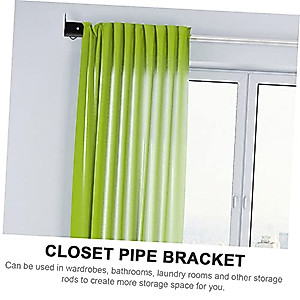 Cabilock 8 Pcs Closet Flange Code Curtain Accessories Shelves Brackets Shower Rod Holder Shower Rod Support Curtain Rod Hanging Brackets Shower Curtain Pole Socket U Shape Shelf Support