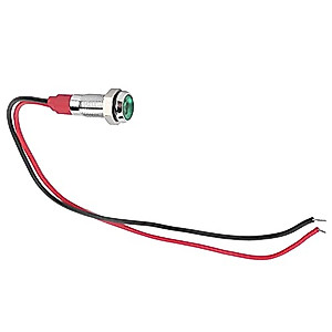 1 PC 6mm LED Metal Indicator Adjustable Cake Scraper, Flower Silicone MoldLight 6V 1A Waterproof Lamp LED Lights Emitting Diodes for Pilot Car Truck Boat with Wire (Green)