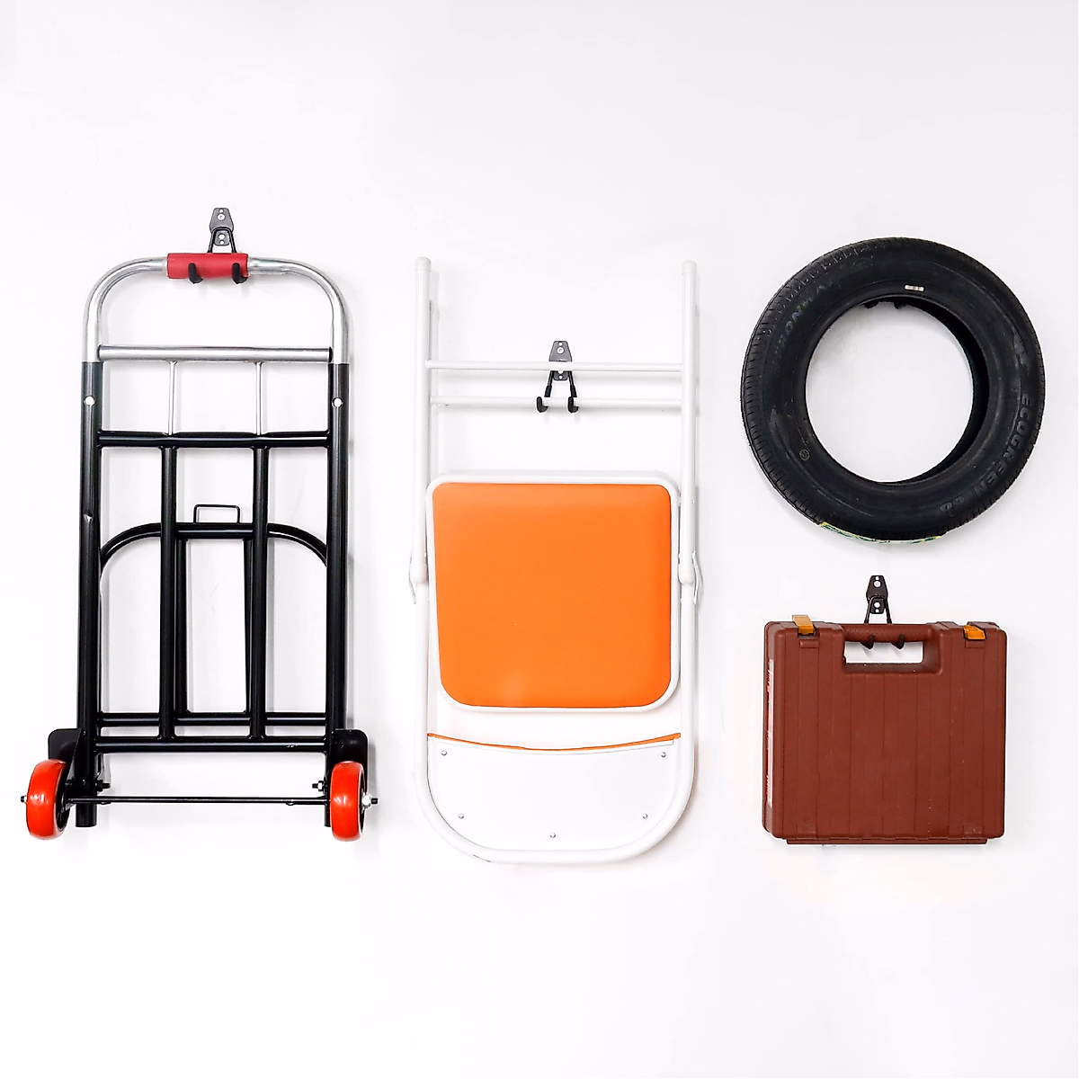 HUHOLE Garage Hooks Heavy Duty 4PC, Garage Wall Hooks, Wall Mount Garage Hanging Hooks for Bike, Ladder, Bulky Items