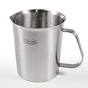 Measuring Cup, [Upgraded, 3 Measurement Scales, Including Cup Scale, ML Scale, Ounce Scale], Newness Stainless Steel Measuring Cup with Marking with Handle, 16 Ounces (0.5 Liter, 2 Cup)
