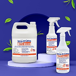 Mite Killer Spray by Mite-B-Gone — Kills Human Mites, Bird, Dust, Spider, Rat, Turkey, Carpet Mites. Treatment for Homes, Furniture, Bedding, Auto & Animals | Non-Toxic | Kid & Pet Safe | 16oz Spray