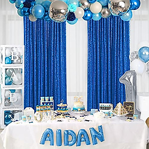 Navy Blue Sequin Backdrop 2 Panels 2ftx8ft Glitter Backdrop Curtains Birthday Party Decoration Photography Backgrounds Fabric Backdrop