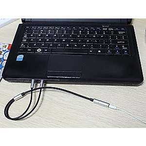 Canfon Headphone Splitter for Computer 3.5mm Female to 2 Dual 3.5mm Male Headphone Mic Audio Y Splitter Cable Smartphone Headset to PC Adapter(100CM, Black)