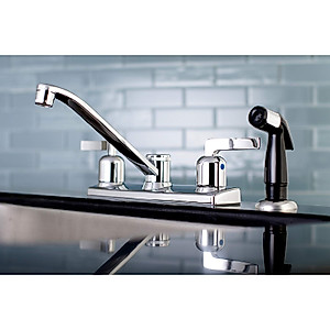 Kingston Brass FB122EFL Centurion 8" Centerset Kitchen Faucet, Polished Chrome