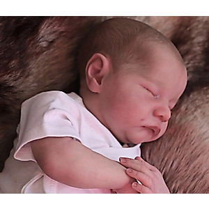 Anano Real Life Baby Dolls That Look Real 22 Inch Life Sized Sleeping Reborn Baby Dolls Boy Rooted Blonde Hair (White)