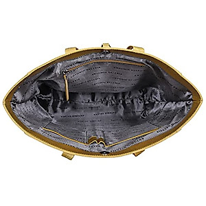 ANTONIO VALERIA Ava Crunch Yellow Leather Top Handle Tote Bag for Women