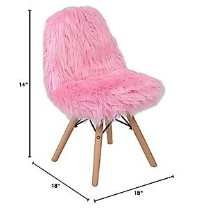 Flash Furniture Kids Shaggy Dog Light Pink Accent Chair
