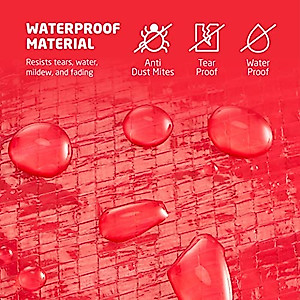 Zober Artificial Christmas Tree Storage Bag - Fits Up to 7.5 Foot Holiday Xmas Disassembled Trees with Durable Reinforced Handles & Dual Zipper - Waterproof Material Protects from Dust, Moisture & Insects (Red)