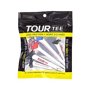 CMC Design Tour Tee Combo Pack - Frictionless Golf Tees for More Distance & Consistent Yards - Three 3.15” and Two 1.75” Golf Tees