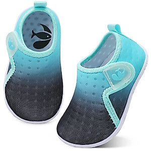 FEETCITY Baby Boys Girls Water Shoes Beach Quick Dry Swim Barefoot Aqua Socks Outdoor Athletic Pool Shoe 12-18 Months Infant