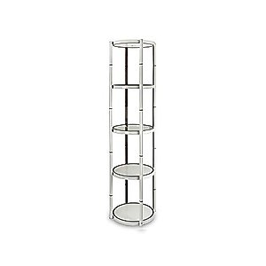 81 in Portable Display Case Set 5-Layer Circle Quick Installation Potable Twister Tower Portable Trade Show Counter with Twist and Fold Design- Stand Only (White)