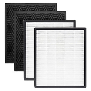 RONGJU 131 Replacement Filter Compatible with LEVOIT LV-PUR131, LV-PUR131S, LV-PUR131-RF, 2 Filters + 2 Activated Carbon Filters