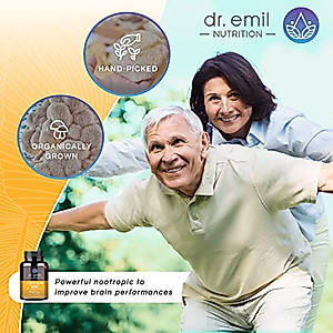 Organic Lions Mane Mushroom Supplement for Mental Clarity, Focus & Immune Support - Organic Brain Boosting Nootropic Lions Mane Mushroom Capsules with 100% Organic Lions Mane Extract