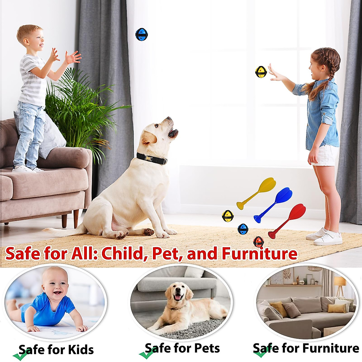 29"/73cm Dart Board with 12 Balls and 12 Darts, Board Games for Kids 4-6-8-12, Stocking Stuffers for Kids Boys Teen, Kids Toys Carnival Games for Indoor Outdoor (Dartboard with 12 Balls 12 Darts)