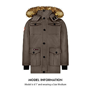 CANADA WEATHER GEAR Men's Insulated Winter Parka Coat Green Size XL