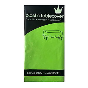 ROYAL7 3 Pack Lime Green, Rectangle Disposable Plastic Tablecloth for Picnic, Birthday, BBQ, Party, Wedding (Lime Green, Rectangle, 54in. X108in.)