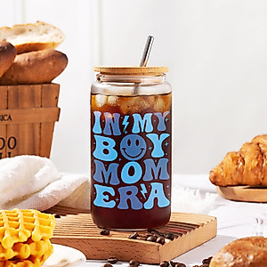 Boy Mom Gifts for Mom - New Mom Gifts - Postpartum Gifts for Mom to be - Cool Birthday Christmas for Pregnant Mom, Expecting Mom, Baby Mama, Mommy To Be In My Boy Mom Era 16 oz Iced Coffee Cup