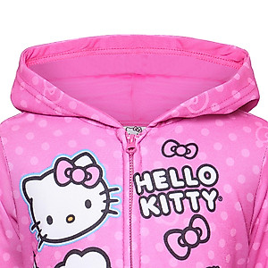 Hello Kitty Girls Zip Up Hooded Sweatshirt for Infant, Toddler and Little Kids Hot Pink