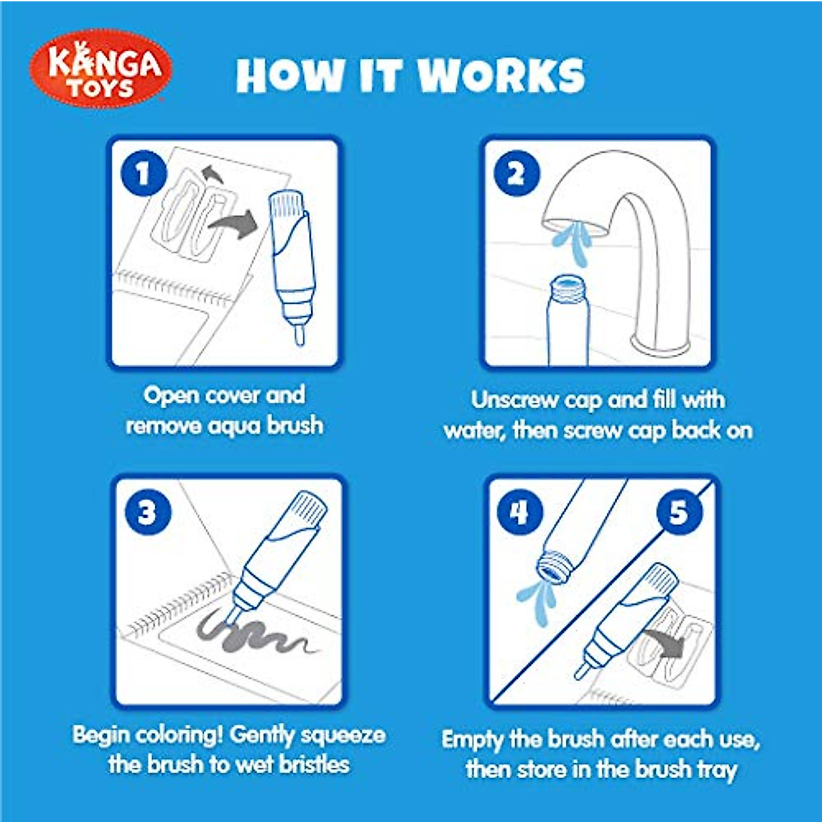 KangaToys Water Reveal Coloring Scripture Book for Kids Ages 3+. New Testament Bible Stories: Preschool, Elementary, Primary, Christian, Religion