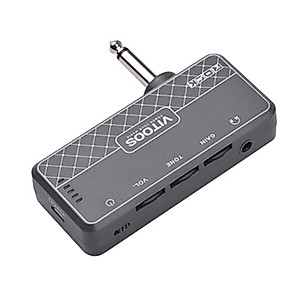 Rock Guitar Headphone Amplifier Amp Micro Headphone Guitar Stereo Rock Tone Amp Amplifier with Free Splitter Plug USB