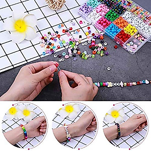 Bead Bracelet Making Kit, Shynek Bead Friendship Bracelets Kit with Pony Beads Letter Beads Charm Beads and Elastic String for Bracelet and Jewelry Making