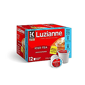 Luzianne Unsweetened Iced Tea, Single Serve K-Cup Pods, 12 Count