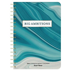 Big Ambitions 2022 6.9 x 9.8 Inch Weekly Karma Planner by Brush Dance | Thicker and Bigger than Average Planner | Artwork Motivation Inspiration