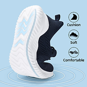 PPQ Womens Slip On Walking Shoes，Memory Foam Lightweight Comfort Casual Workout Shoes,Yoga Or Tennis Or Running Sneakers Blue 7