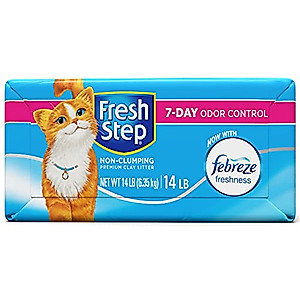 Fresh Step Non-Clumping Premium Cat Litter with Febreze Freshness, Scented, Multi, 224 Ounce (Package May Vary)