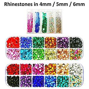 Hotfix Rhinestone Applicator Tool, Hot Fixed Applicator Rhinestones Kit, Bedazzler Kit with Rhinestones, Badazzle Bigger Gems Crystal Pen Setter, Bedazzle 17 Colors Rinestones Set, Jewel Picker