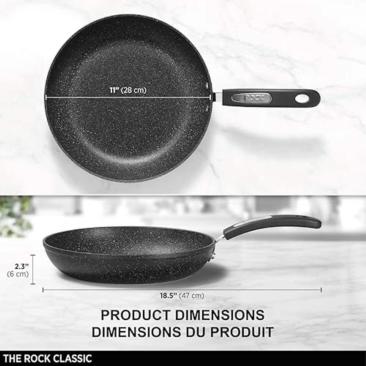 Starfrit The Rock 11" Fry Pan, Bakelite Handle 030936-004-0000,Black