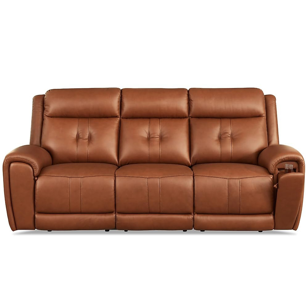 Hydeline Emma Power Headrest Top Grain Leather Zero Gravity Reclining Sofa Couch, 87.5", Cinnamon Brown, Memory Foam, Pocket Coils and Control Panel
