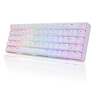 NACODEX 68 Key 65% Hot swappable Mechanical Keyboard, 2.4G Wireless/Bluetooth/Wired RGB Backlit Keyboard, 1900mAh Programmable Keyboard for Win/Mac/Gaming, Linear Red Switch