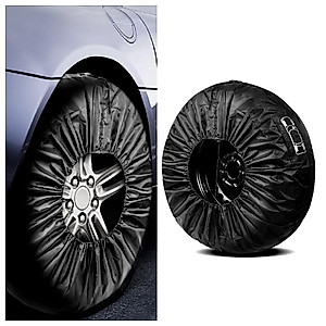 Sun Protection Waterproof Car Spare Tire Cover with Tool Bag Design,Prevent The Spare Tire Wear Aging Snow Tire Storage Bag Travel Accessories for Most Car SUV Truck(Fits for Tire Diameter 17-23inch)