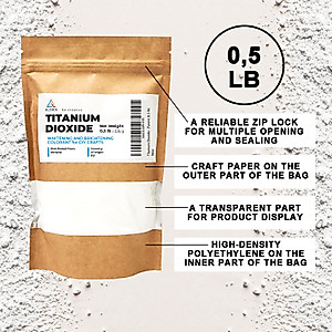 Titanium Dioxide 0.5 Lb - Pure Titanium Dioxide for Soap Making - Whitening Colorant for DIY and Crafts - Titanium Dioxide Powder - Titanium Dioxide for Soap