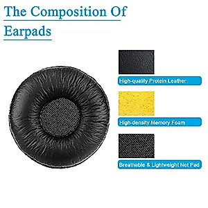 Bingle Ear Cushions Leatherette Spare Replacement for Plantronics Supra Plus Encore and Most Standard Size Office Telephone Headsets H251 H251N H261 H261N H351 H351N H361 H361N (10 Pack)(BEC-LTH10)