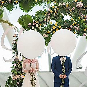 Giant Balloons 36 Inch Large balloon Latex White Balloon (Premium Helium Quality), for Birthdays Wedding Party Festivals Photo Shoot New Year Christmas Event Decorations, 6 PCS