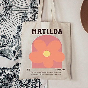 BLUPARK Singer Inspired Canvas Tote Bag - Song Idea Gift Merch Music Lover Album Inspired (Matilda TO)