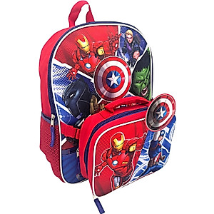Fast Forward Kid's Licensed POP-OUT 16" Backpack With Lunch Box Combo Set (Avengers)