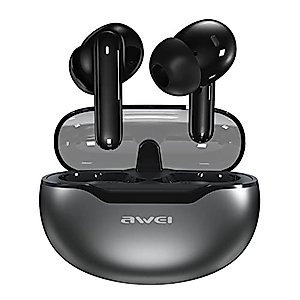 AWEI S1 Ultra Wireless Earbuds Bluetooth 5.3 Earbuds with 4 Mics Call Noise Cancelling, 10 mm Drivers, Stereo Sound Deep Bass in-Ear Headphones, Game Mode, IPX7 Waterproof for Gym Running