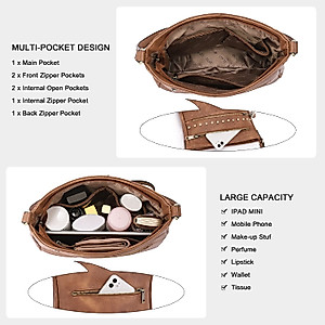 CLUCI Backpack Purse for Women Fashion Leather Crossbody Bags Purses for Women, Leather Messenger Tassel Bag