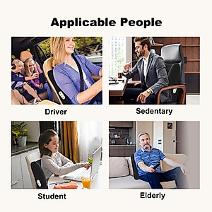 CILI Lumbar Support Pillow for Office Chair, Heated Back Support Pillow with Vibration, Back Massager for Chair, Back Rest Cushion Pillow for Desk Chair Sofa, Gifts for Mom Dad Women Men